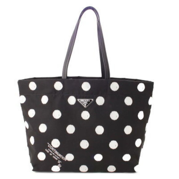 Prada | Bags | Prada Years Symbols Pop Up Isetan Dot Tote Bag Black ...